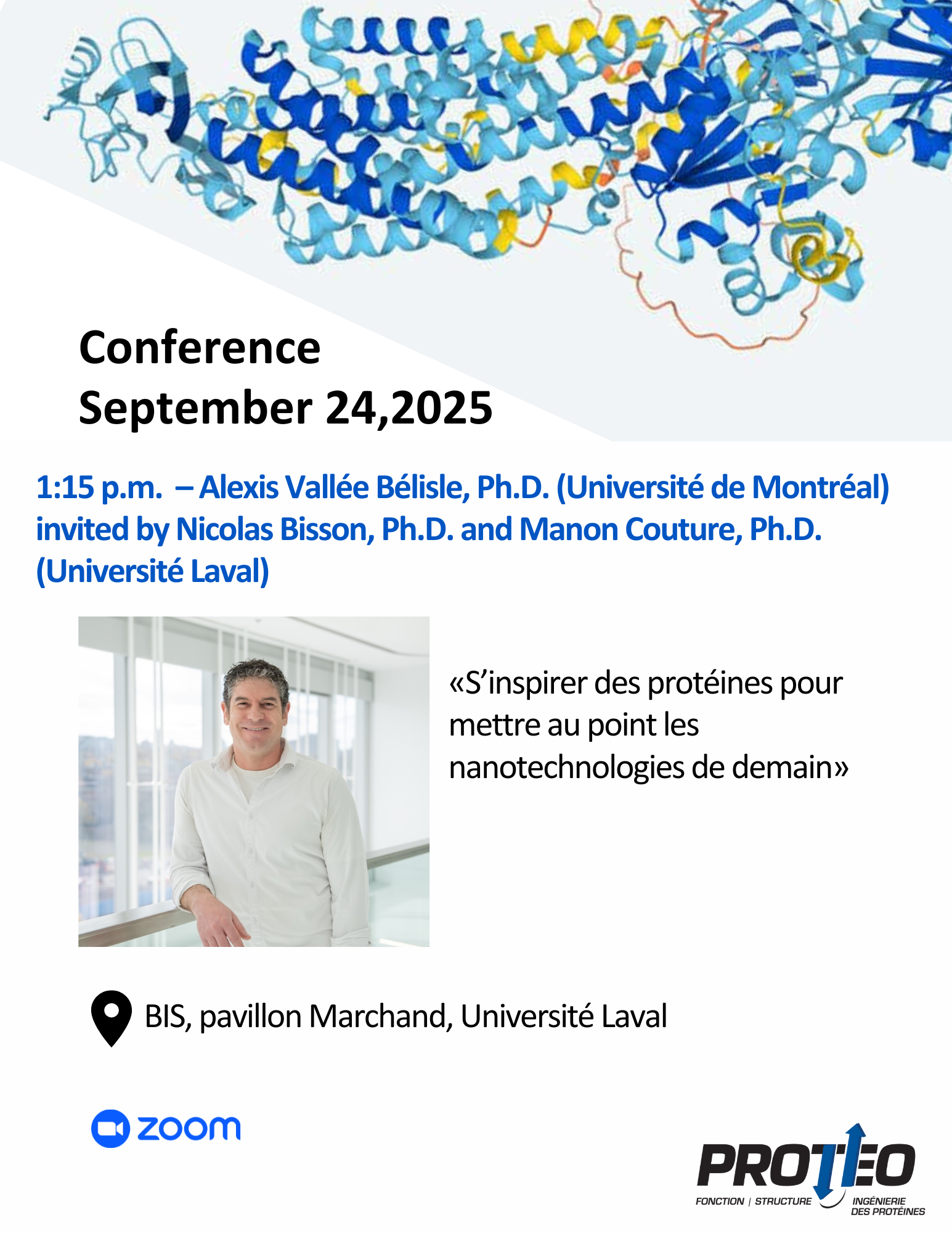 Conference – Alexis Vallée Bélisle, Ph.D., Wednesday, September 24 à ...